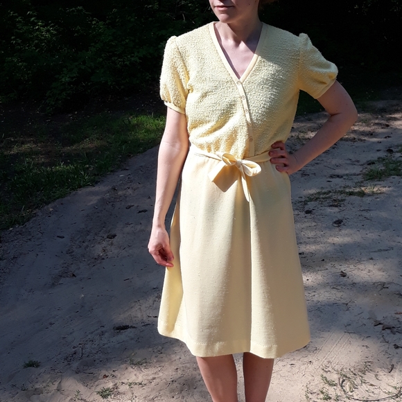 Vintage | Dresses | 6s Lemon Yellow Dress | Poshmark